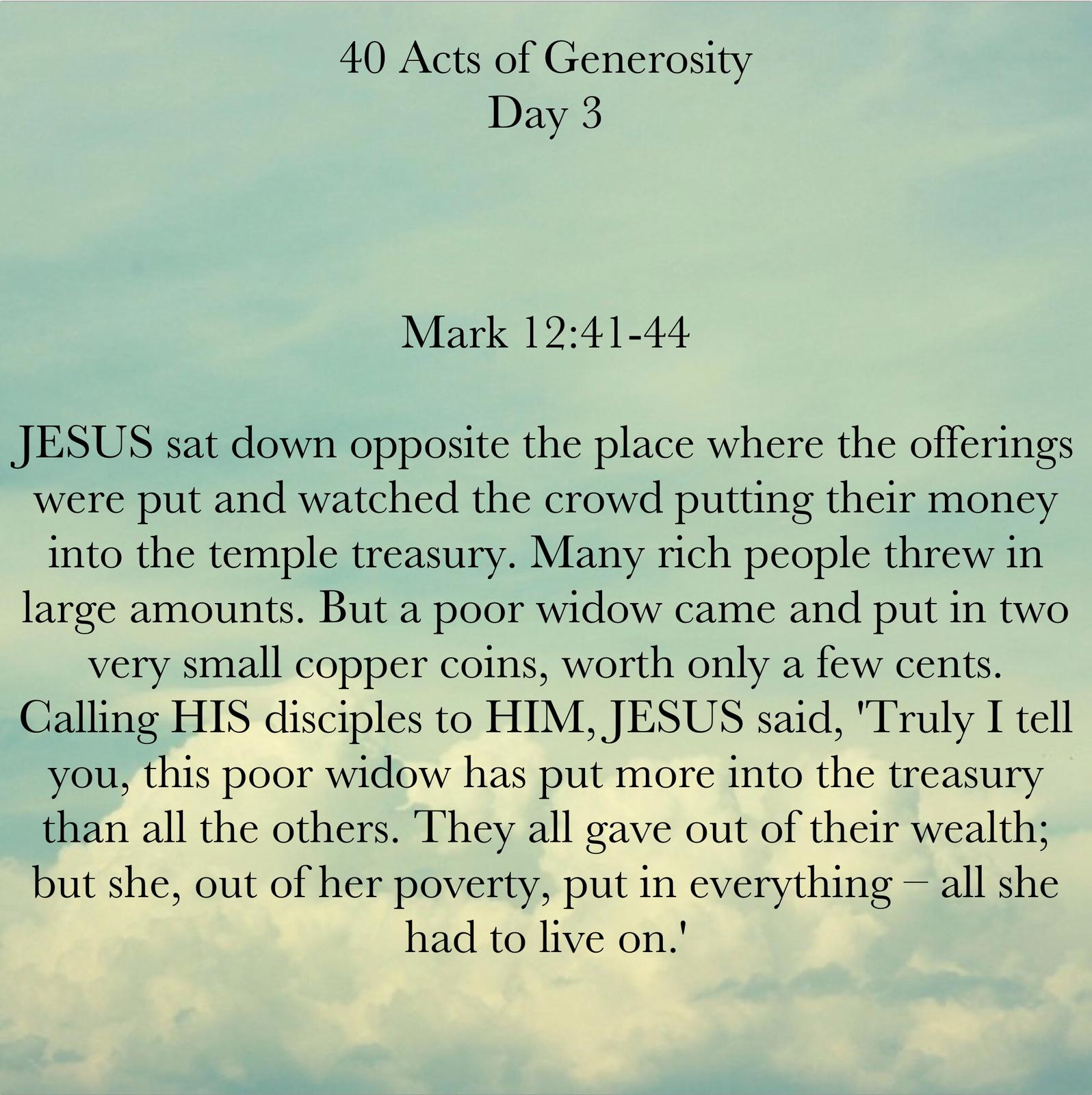 Acts of Generosity Challenge - Rebirth Ministries GOD’s goodness
