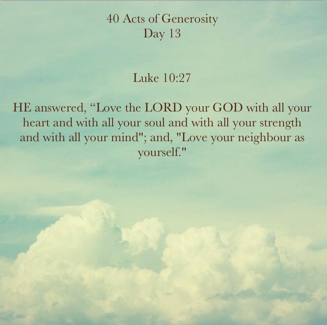 Acts of Generosity Challenge - Rebirth Ministries GOD’s goodness